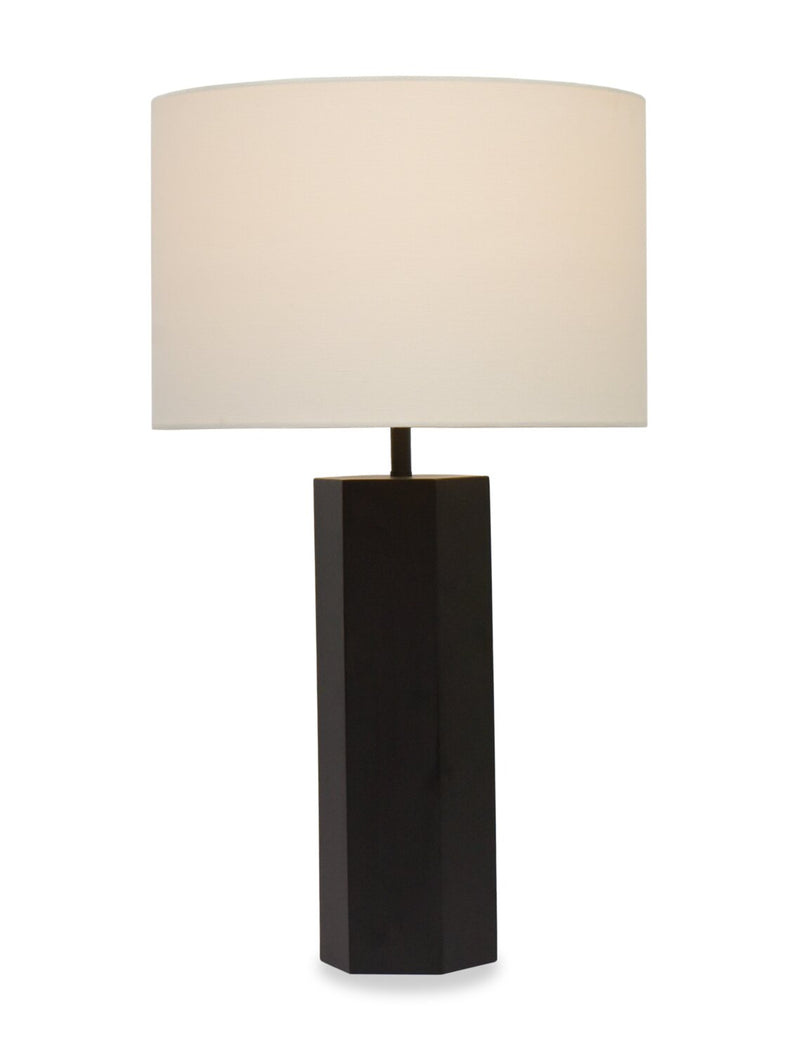 Bishop 26" Black Hexagonal Table Lamp - The Brick