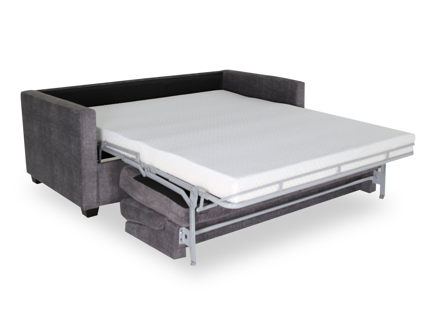 Canadian Made Everlee 76.5" Grey Microsuede Queen-Size Sofa Bed wit ...