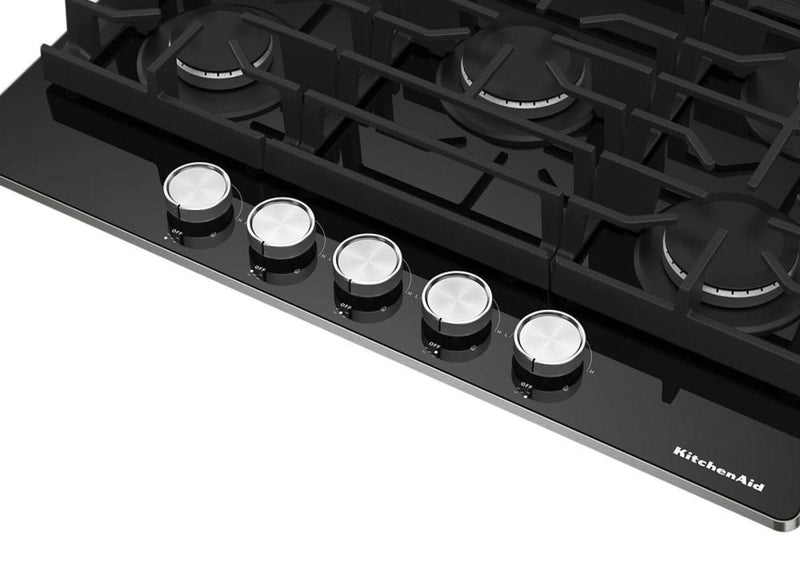 KitchenAid 30" Gas-on-Glass Cooktop - KCGG530PBL - The Brick