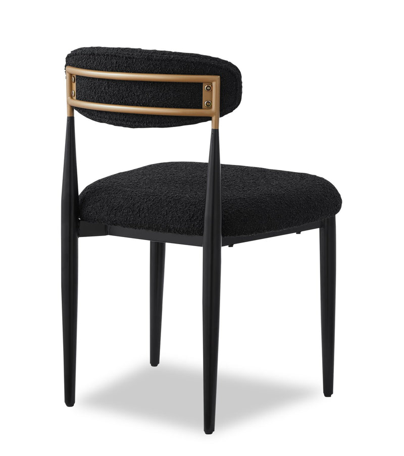 Kort & Co. Capri Dining Chair with Boucle Fabric & Gold Accent, Met ...