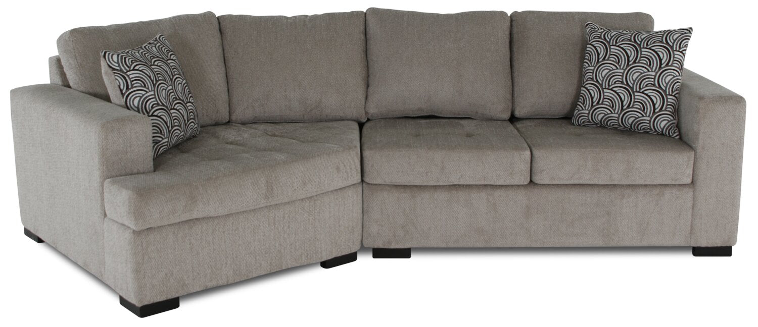 Legend 2-Piece Left-Facing Chenille Cuddler Sectional - Platinum | The ...