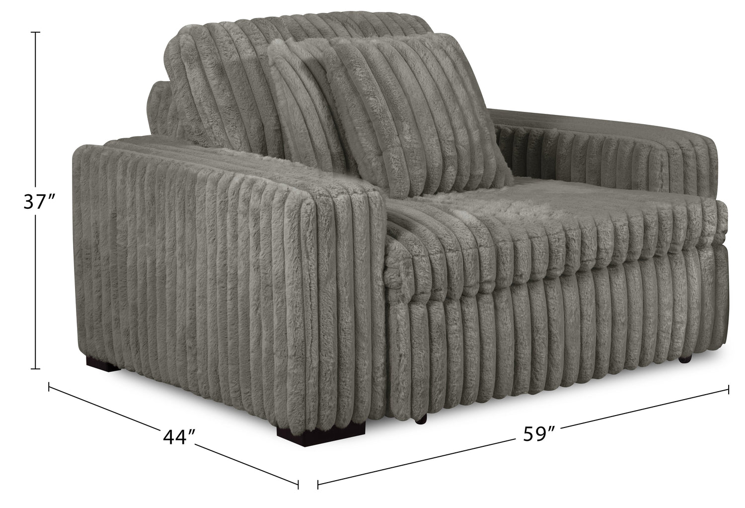 Stratus 59” Fog Grey Chenille Fabric Chair with Power Sliding Chais ...