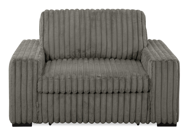 Stratus 59” Fog Grey Chenille Fabric Chair with Power Sliding Chais ...