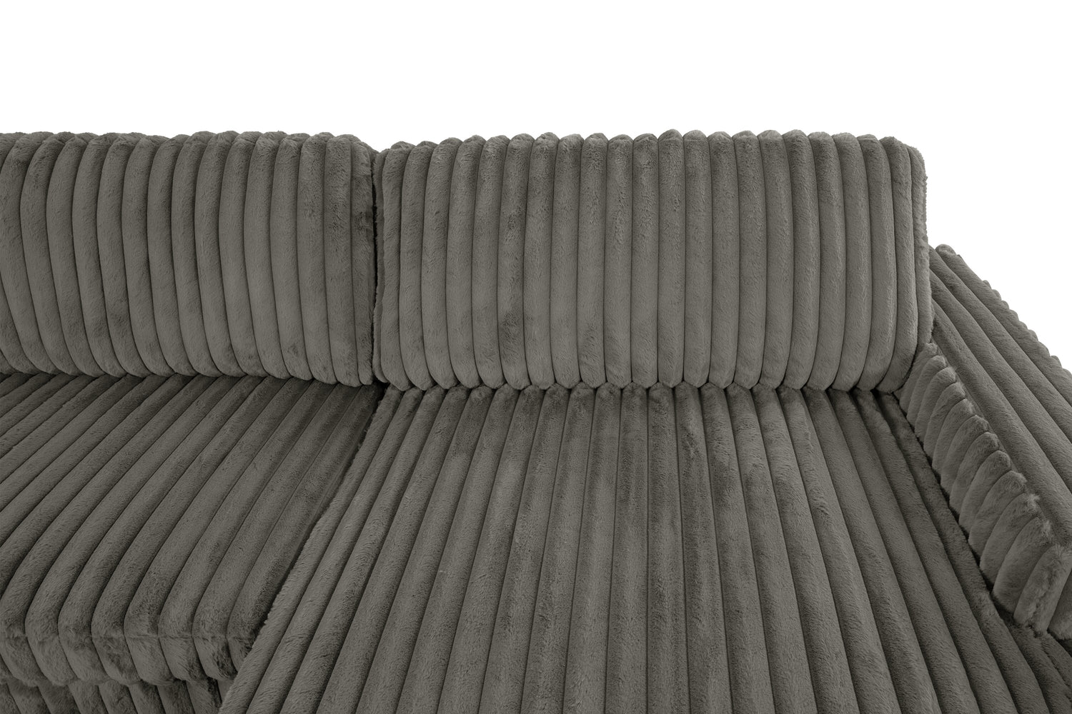 Stratus 108" Grey Faux Fur Fabric Full-Size Sofa Bed with Power Sli ...