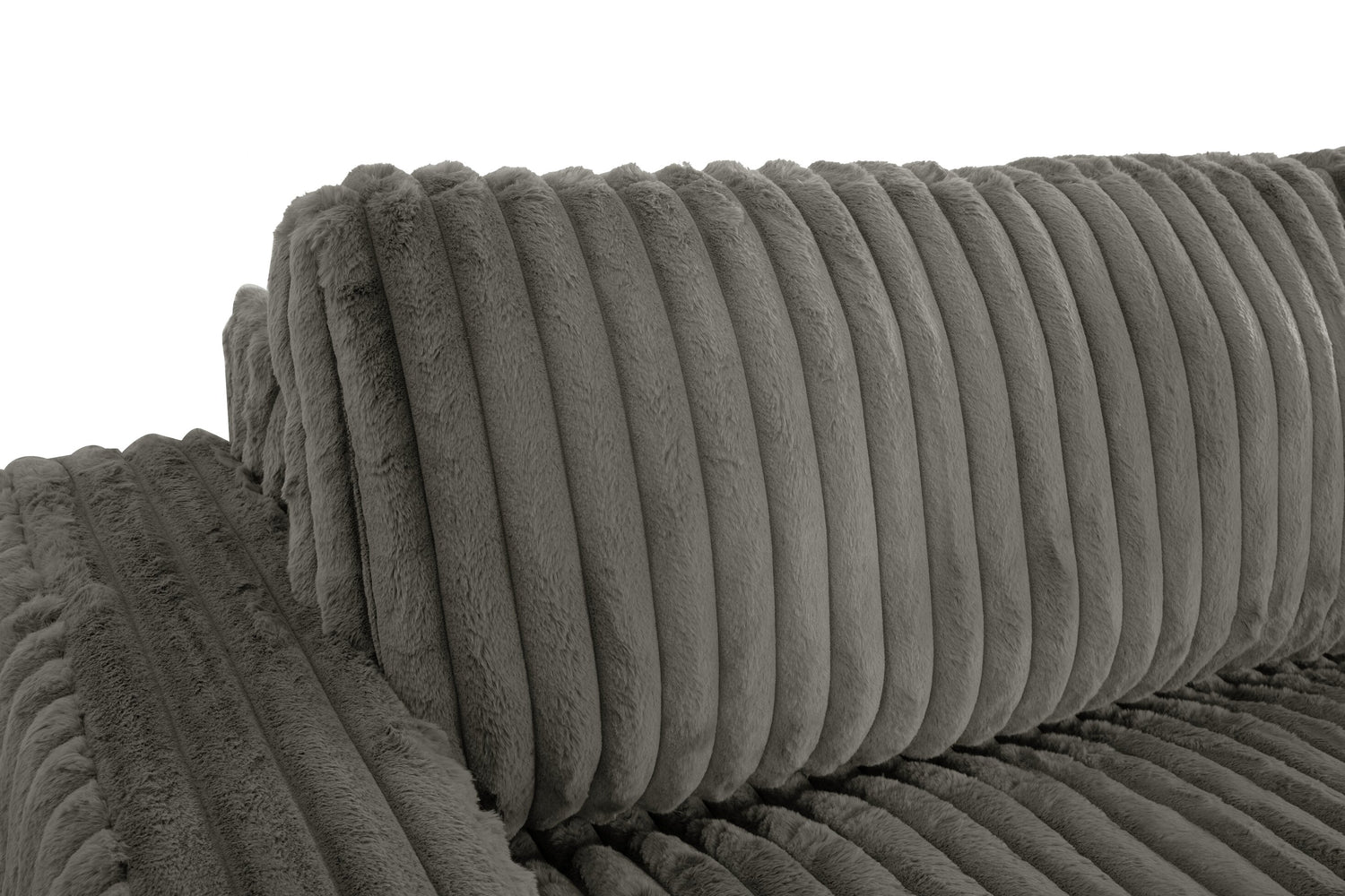 Stratus 108" Grey Faux Fur Fabric Full-Size Sofa Bed with Power Sli ...