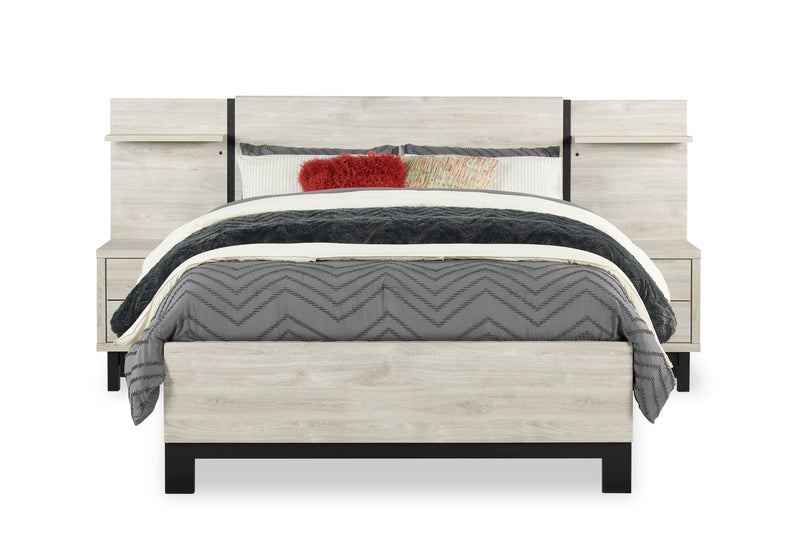 Zen Pier Bed with Headboard, Frame, Nightstands & Piers, USB, LED ...