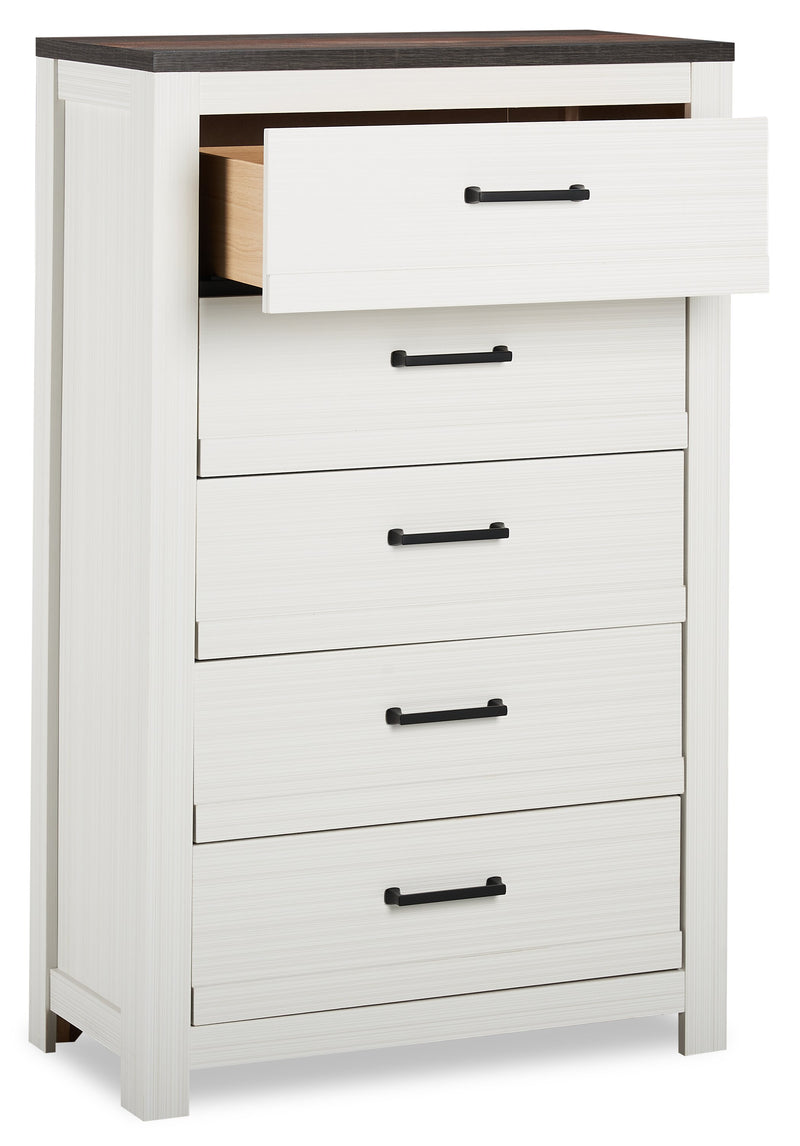 Zoey Bedroom Chest of Drawers, 5-Drawer, 31.5"W x 50.7"H - Two-tone ...