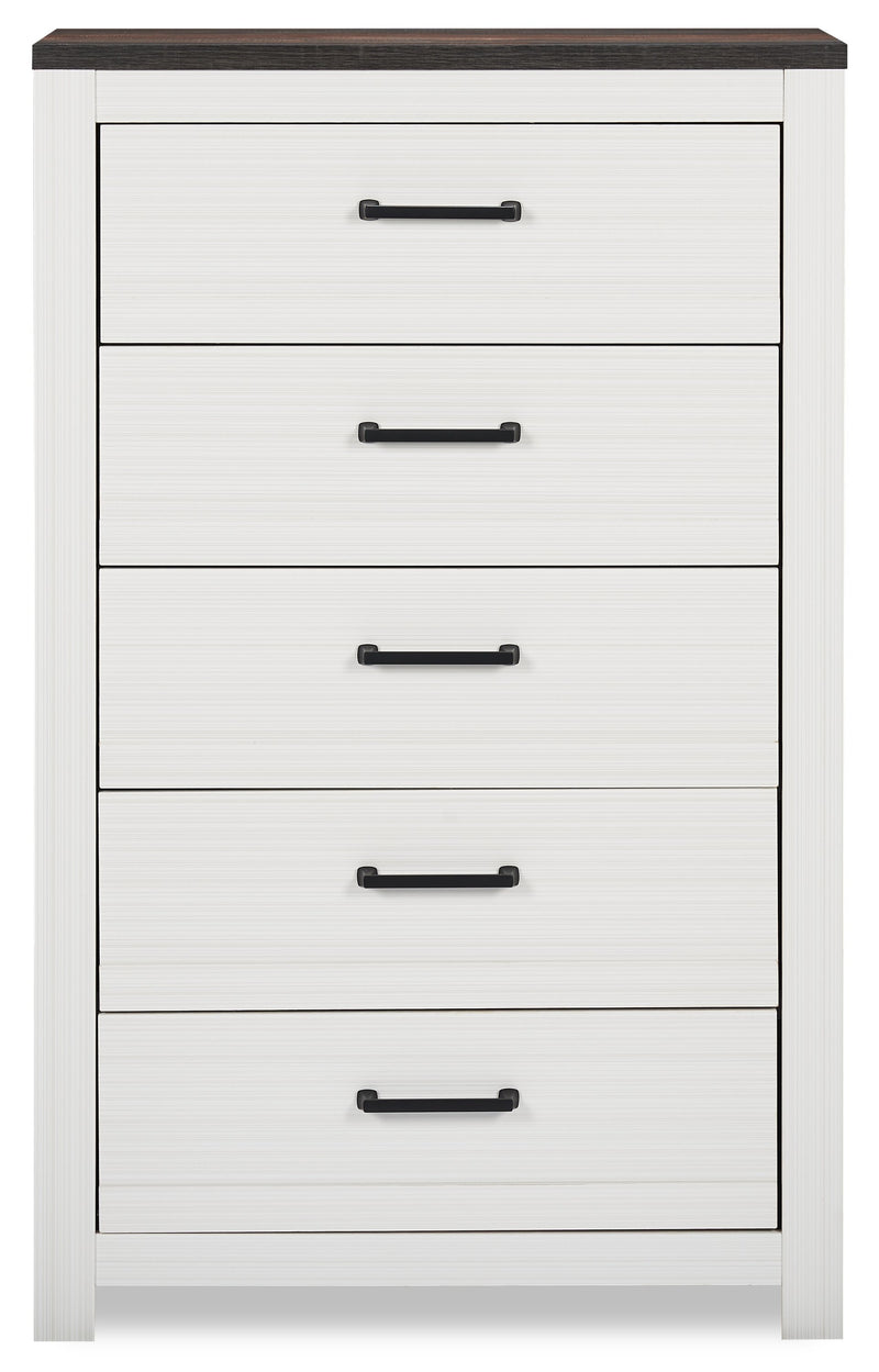 Zoey Bedroom Chest of Drawers, 5-Drawer, 31.5"W x 50.7"H - Two-tone ...