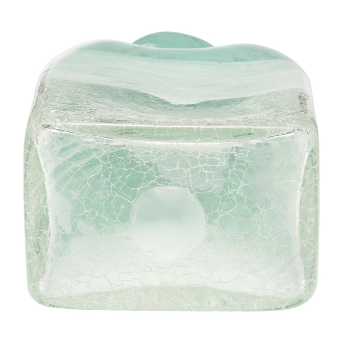 Aqua Haze 10" Glass Bottle Vase - The Brick
