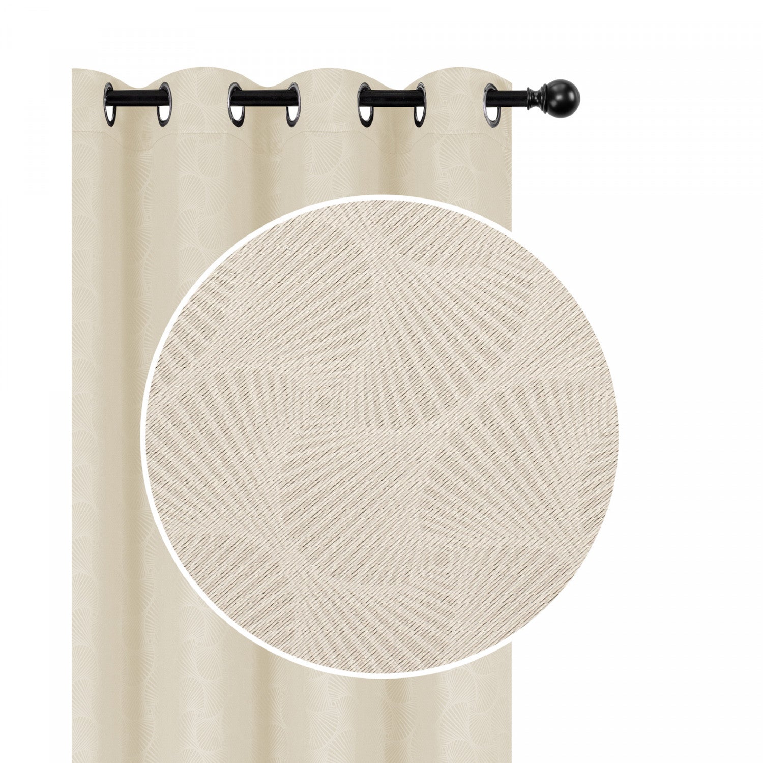 Embossed Panel Shell Ivory 84" - Set of 2 Drapes and Blinds - The Brick