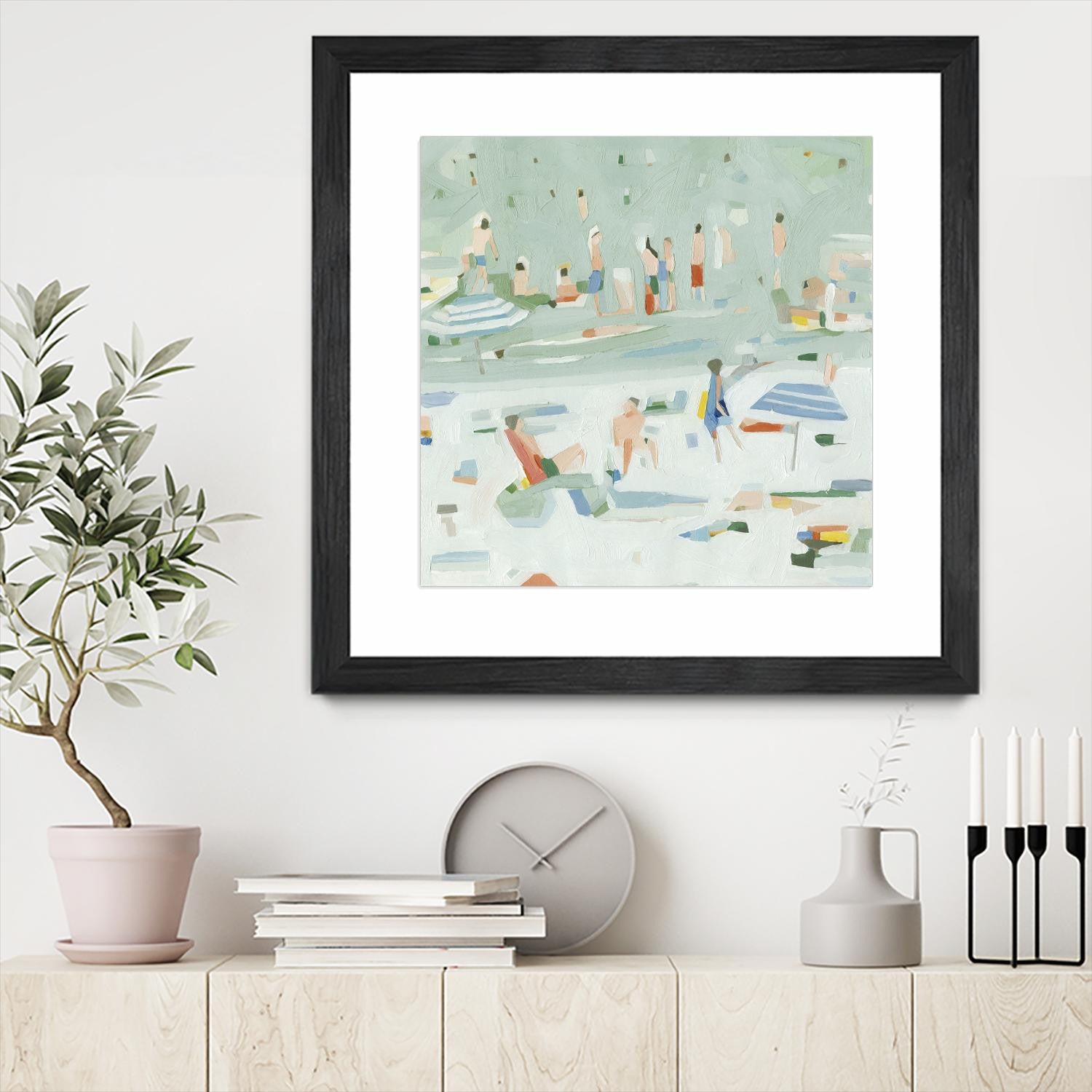 "Summer Confetti Ii" Matted and Framed Black 30x30 Wall Art - The Brick