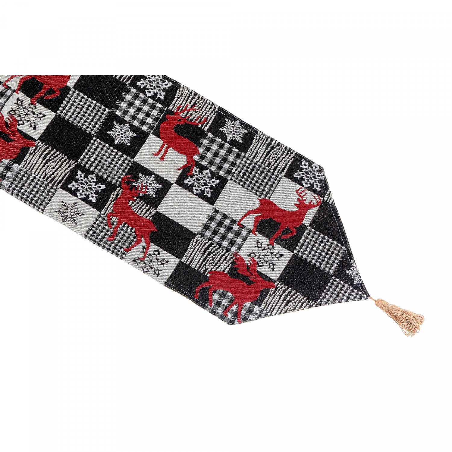 Tapestry Runner White Buffalo Reindeer 54" Table Runner - The Brick