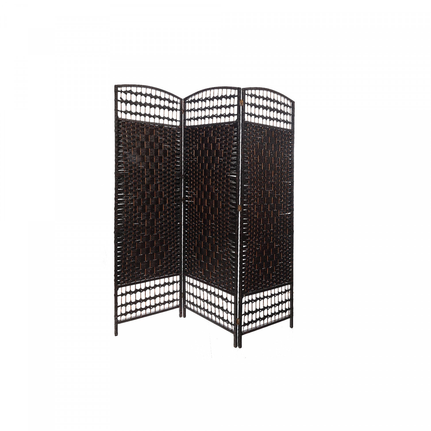 3 Panel Woven Bamboo Screen Basketweave - The Brick