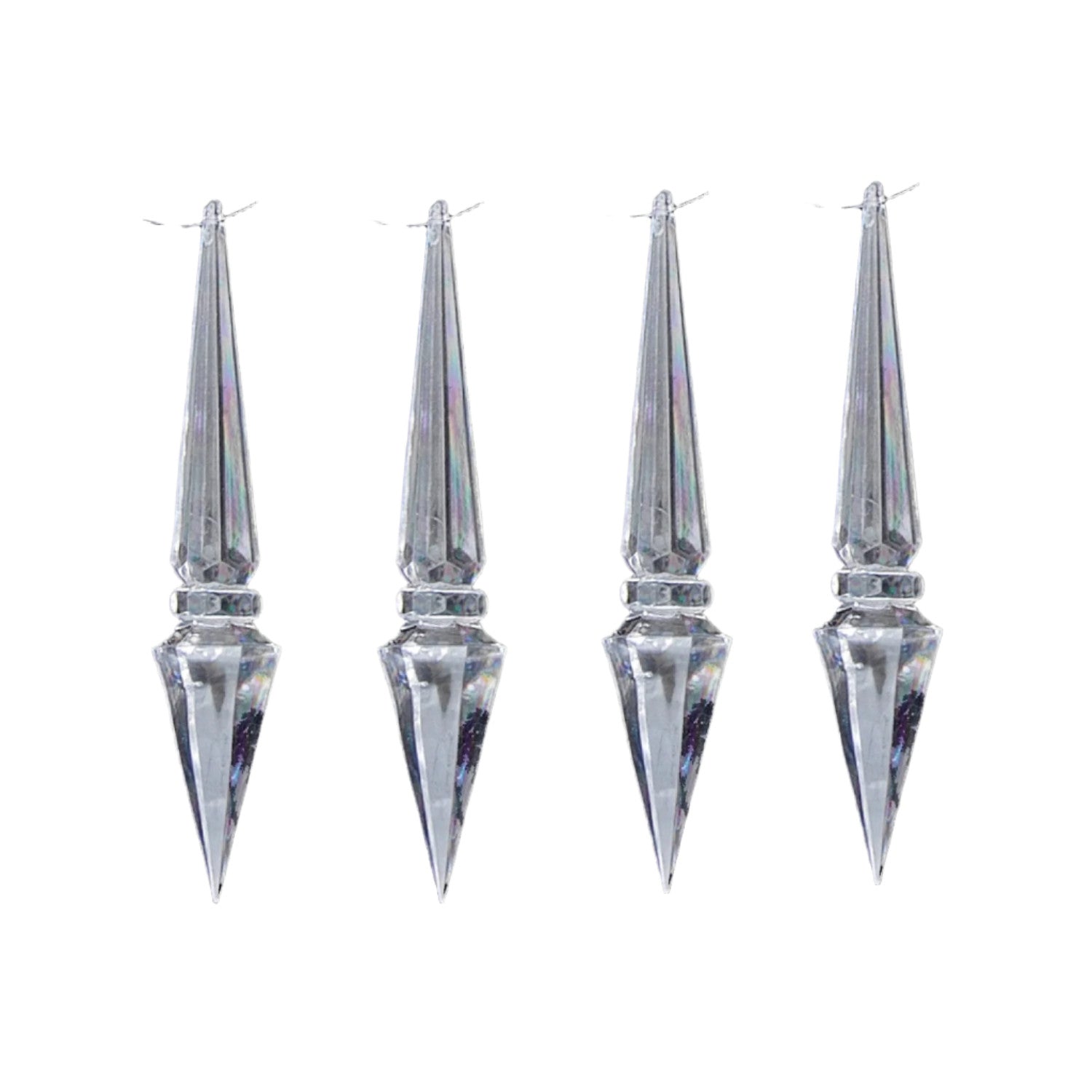 4 Pack Acrylic Diamond Icicles 5" - Set of 2 Christmas Ornaments - The ...