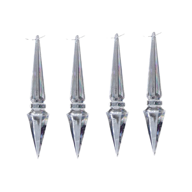 4 Pack Acrylic Diamond Icicles 5" - Set of 2 Christmas Ornaments - The ...