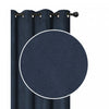 Faux Suede Panel With 8 Grommets Navy Blue - Set of 2 Drapes and Bl ...