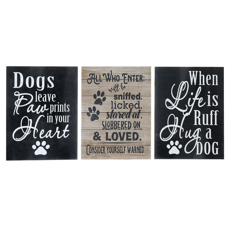 Wood Wall Sign for Dog Lovers - Set of 3 - The Brick