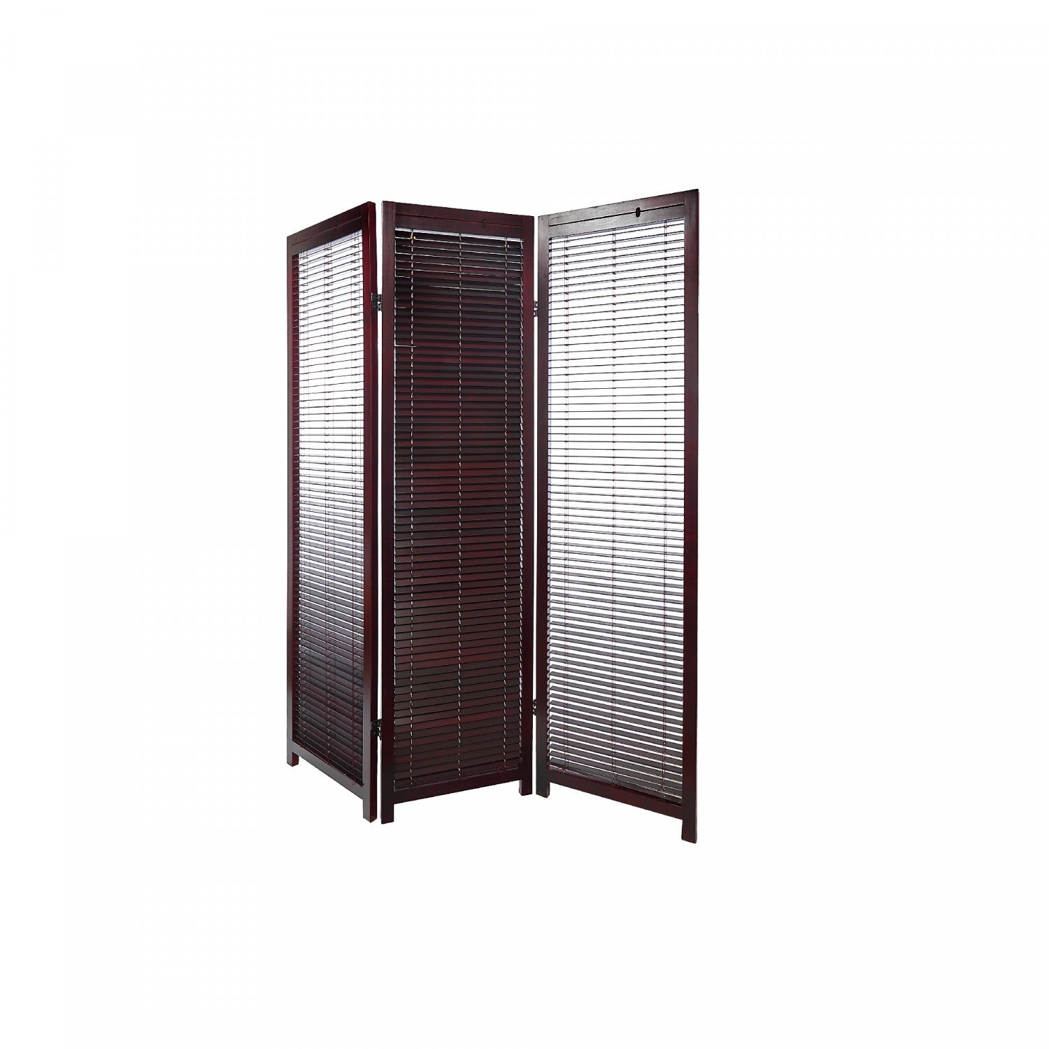 3 Panel Adjustable Wooden Shutter Screen Mahogany - The Brick