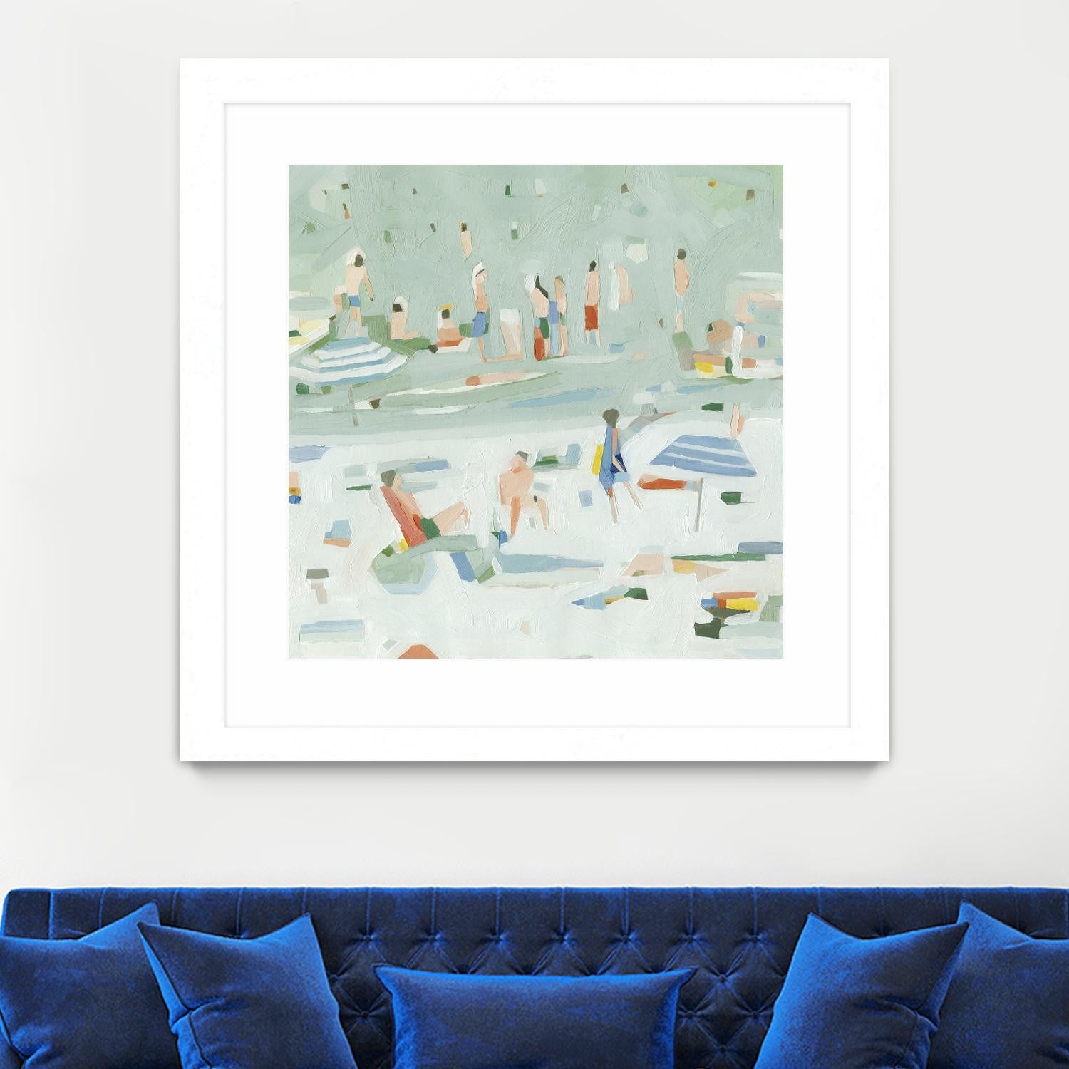 "Summer Confetti Ii" Matted and Framed White 30x30 Wall Art - The Brick