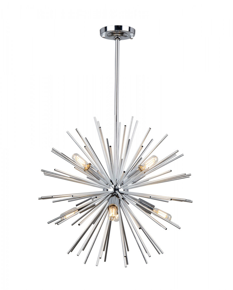 Sunburst 8-Light Chrome Chandelier - The Brick