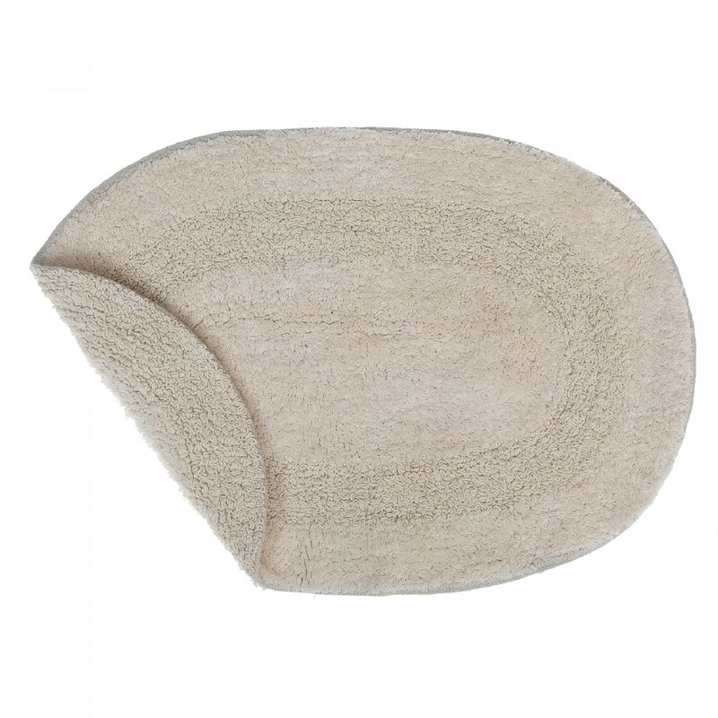 Reversible Cotton Oval Solid Color Bathmat 16 x 24 Ivory - Set of 2 ...