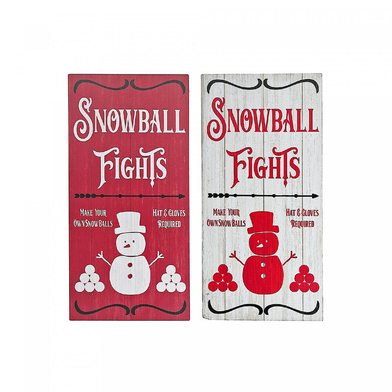 Printed Snowball Fights Sign - Set of 2 - The Brick