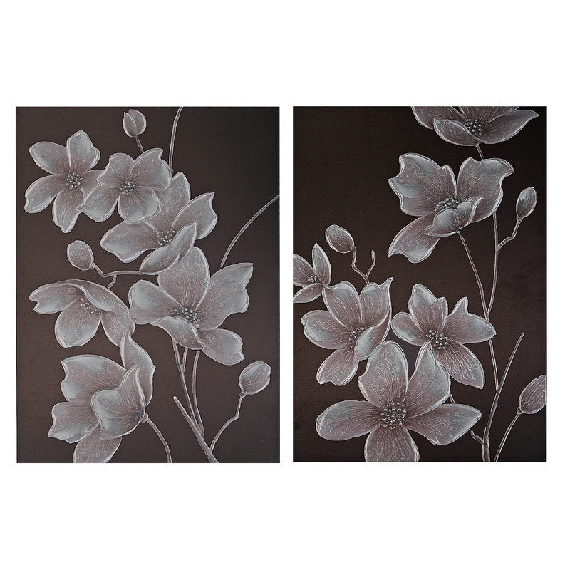 Hand Painted Canvas Wall Art Night Blossom - Set of 2 Wall Decor - The ...
