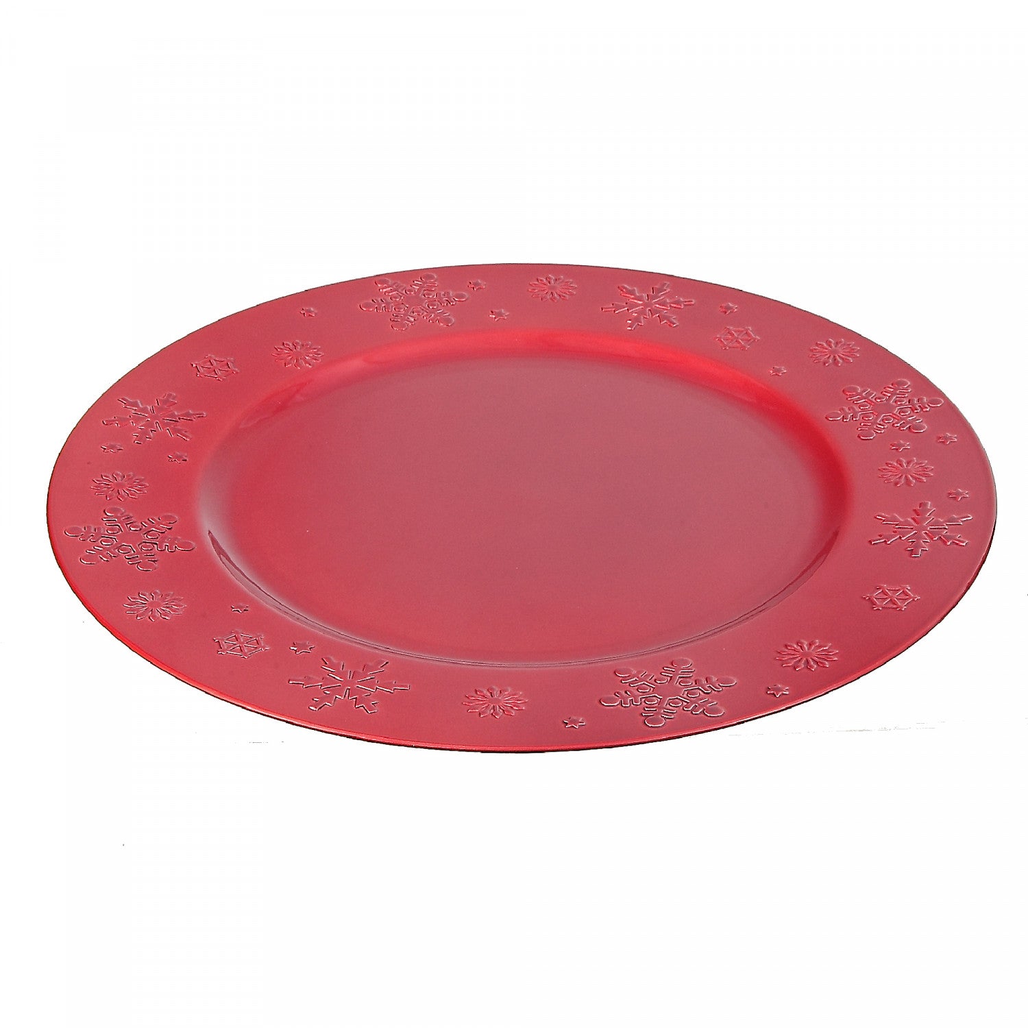 Charger Plate Snowflake Red Dinnerware - The Brick