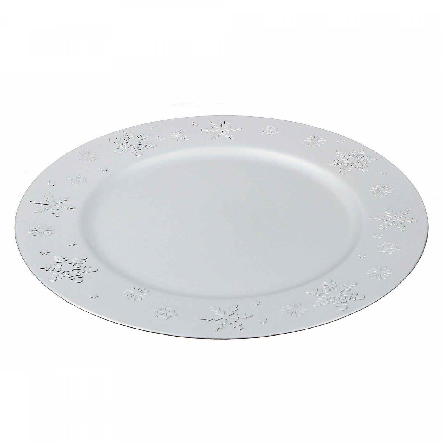 Charger Plate Snowflake Silver Dinnerware - The Brick