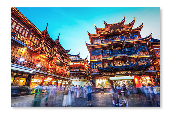 Beautiful Shanghai Yuyuan Garden At Night 16x24 Wall Art Frame And ...
