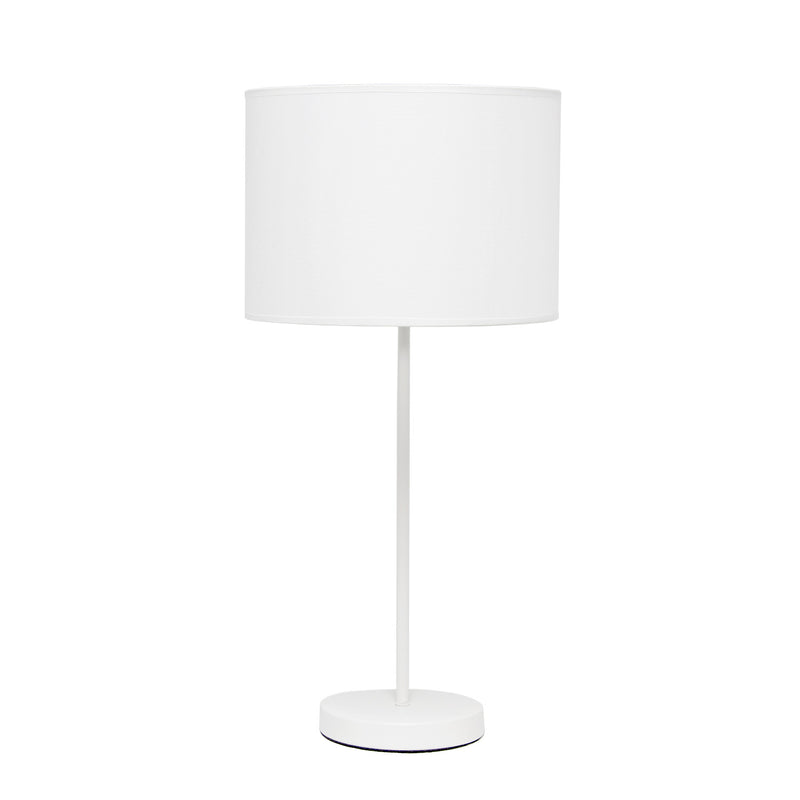 Simple Designs White Stick Lamp with Fabric Shade, White Table Lamp ...