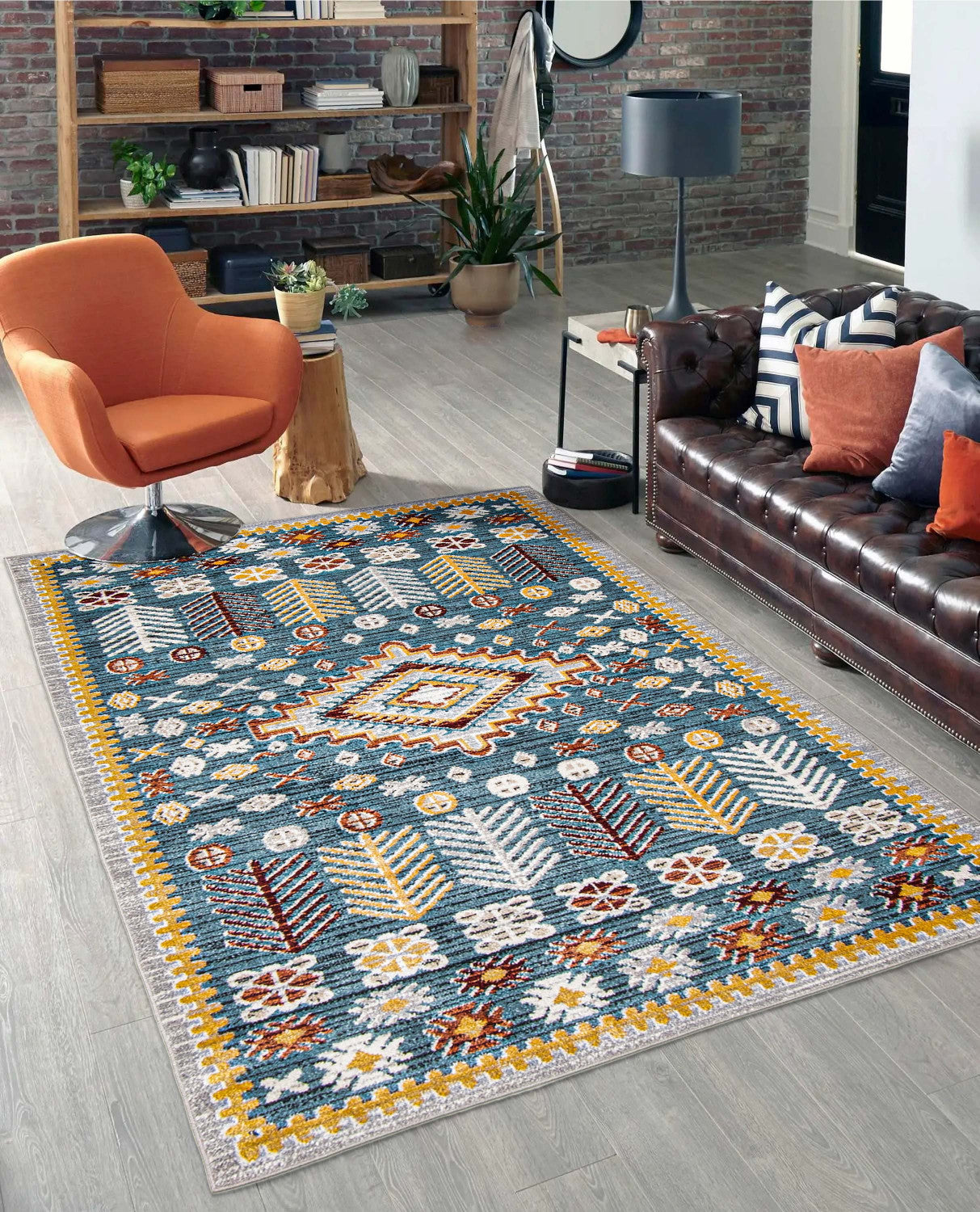 Gypsy Blue Machine Washable Area Rug - 8'0" x 10'0" - The Brick