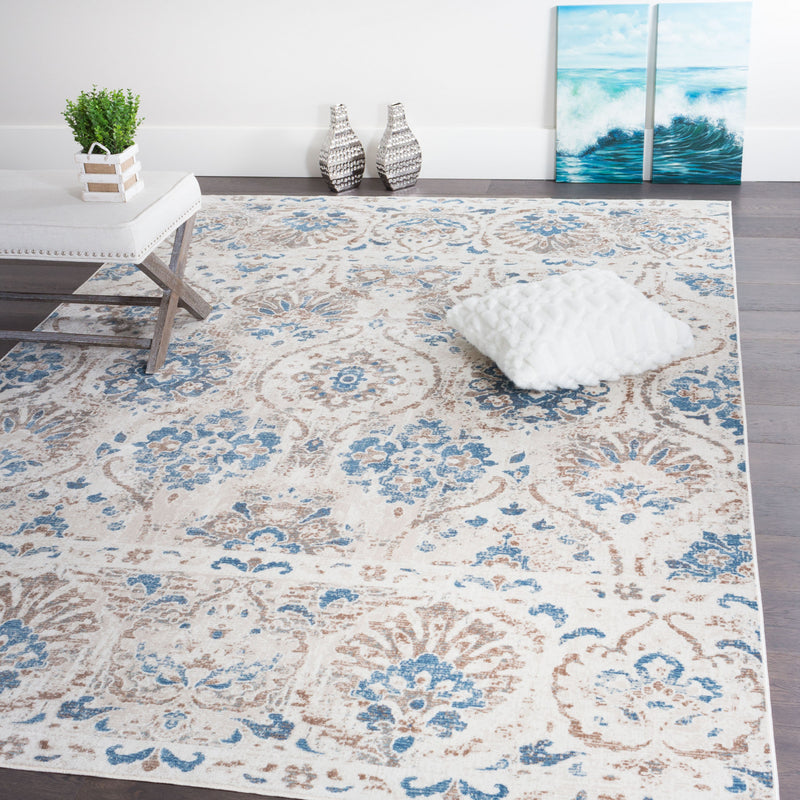 Shi Flora Blue 3x5 Area Rug - The Brick