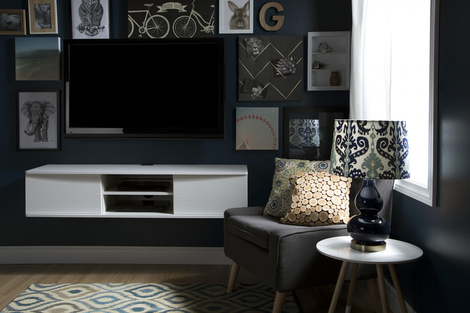Agora Wall Mounted Media Console Pure White The Brick