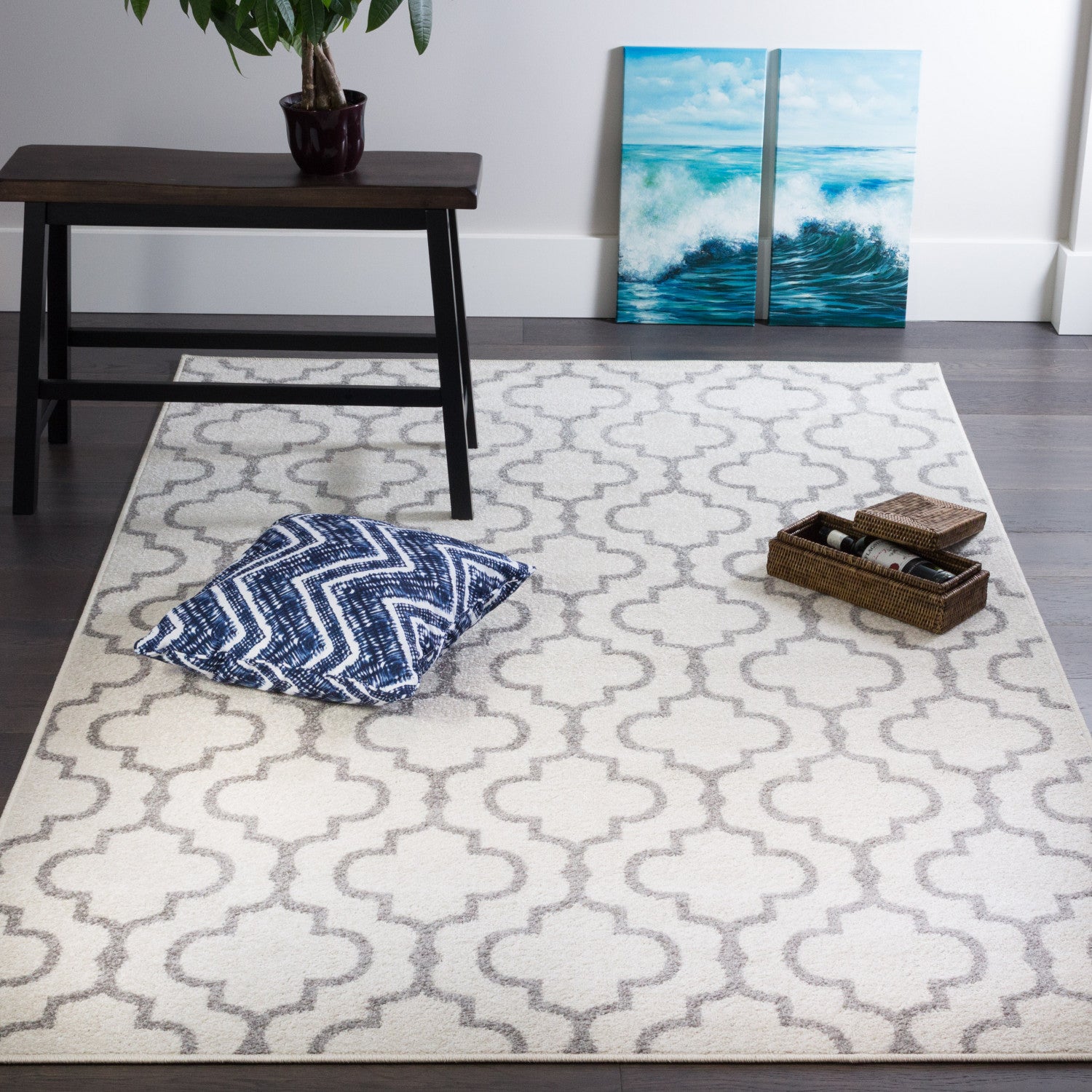 Lav Lat White 3x5 Area Rug - The Brick
