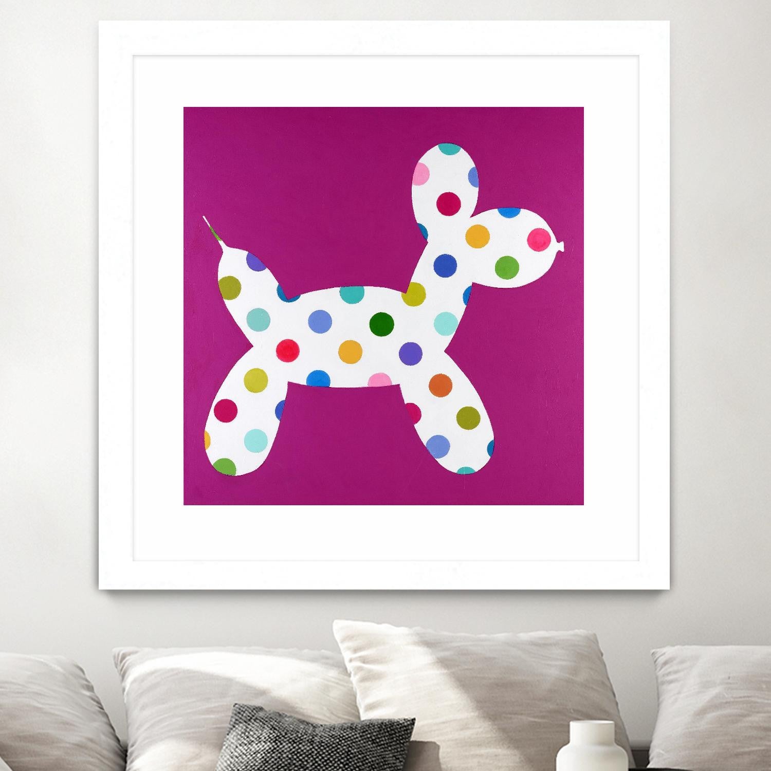 "Dottie" Matted and Framed White 36x36 Wall Art - The Brick