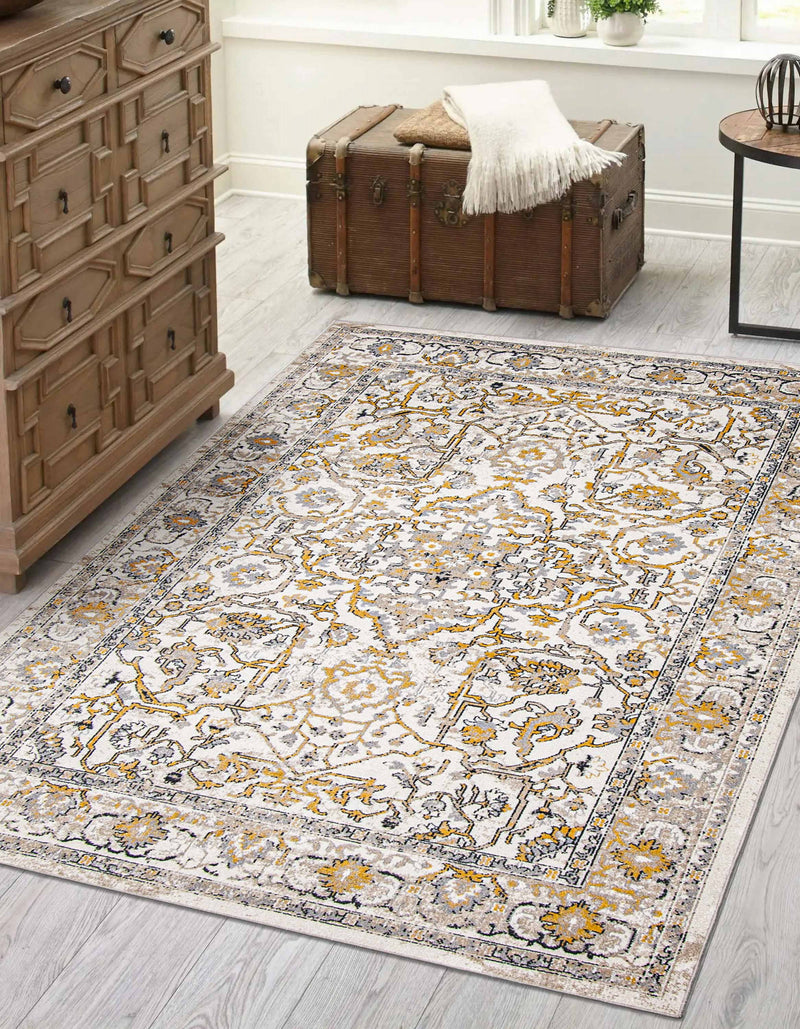 Legacy Ivory Machine Washable Area Rug - 5'0" x 7'0" - The Brick