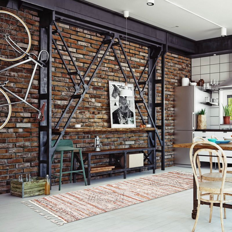 Vera Aztec Ivory/Copper Area Rug - 2'7" x 8'4" - The Brick