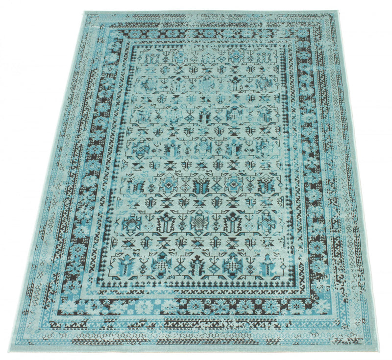 Awena Aqua 5'3" x 7'7" Area Rug | The Brick