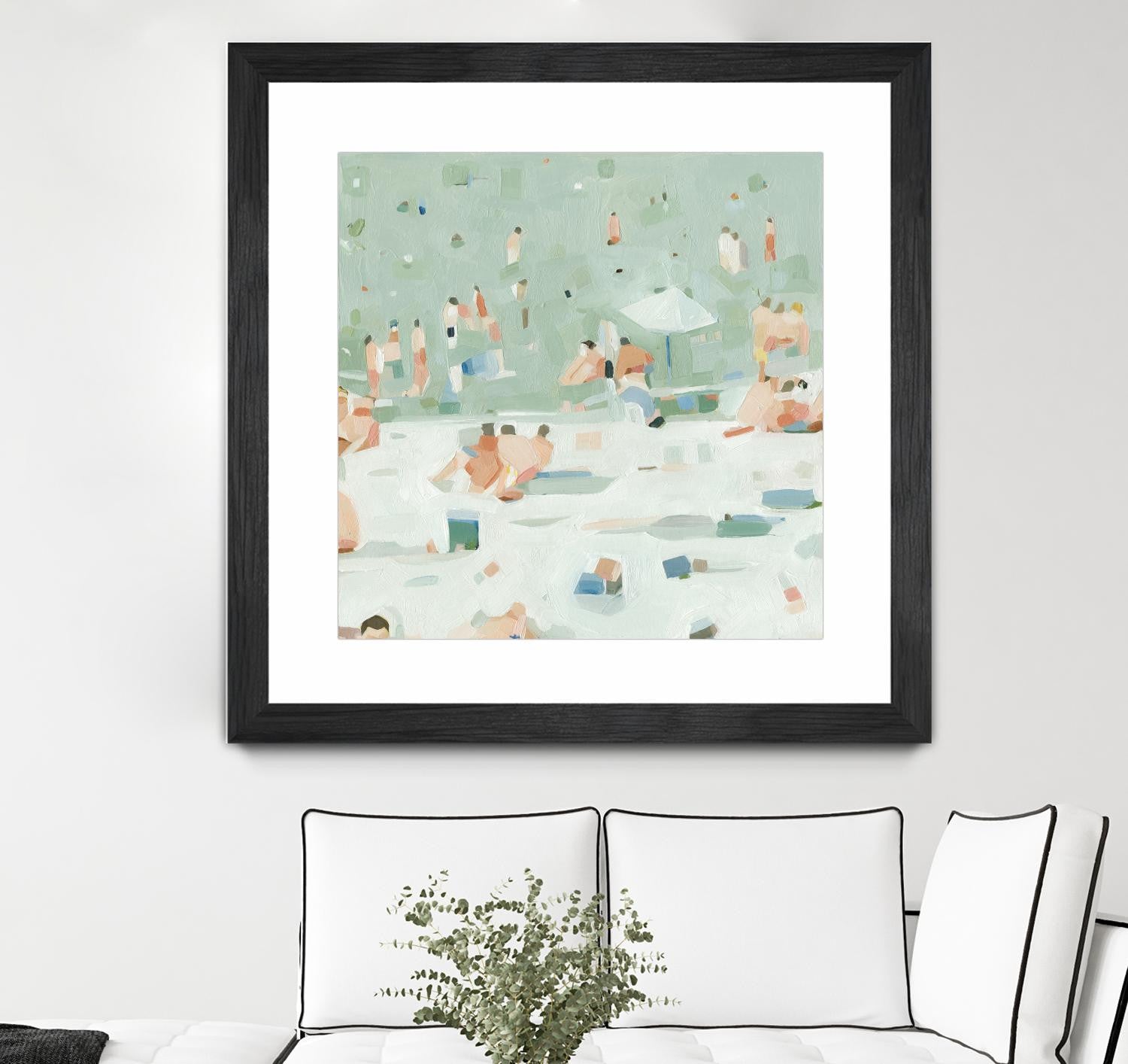 "Summer Confetti I" Matted and Framed Black 30x30 Wall Art - The Brick