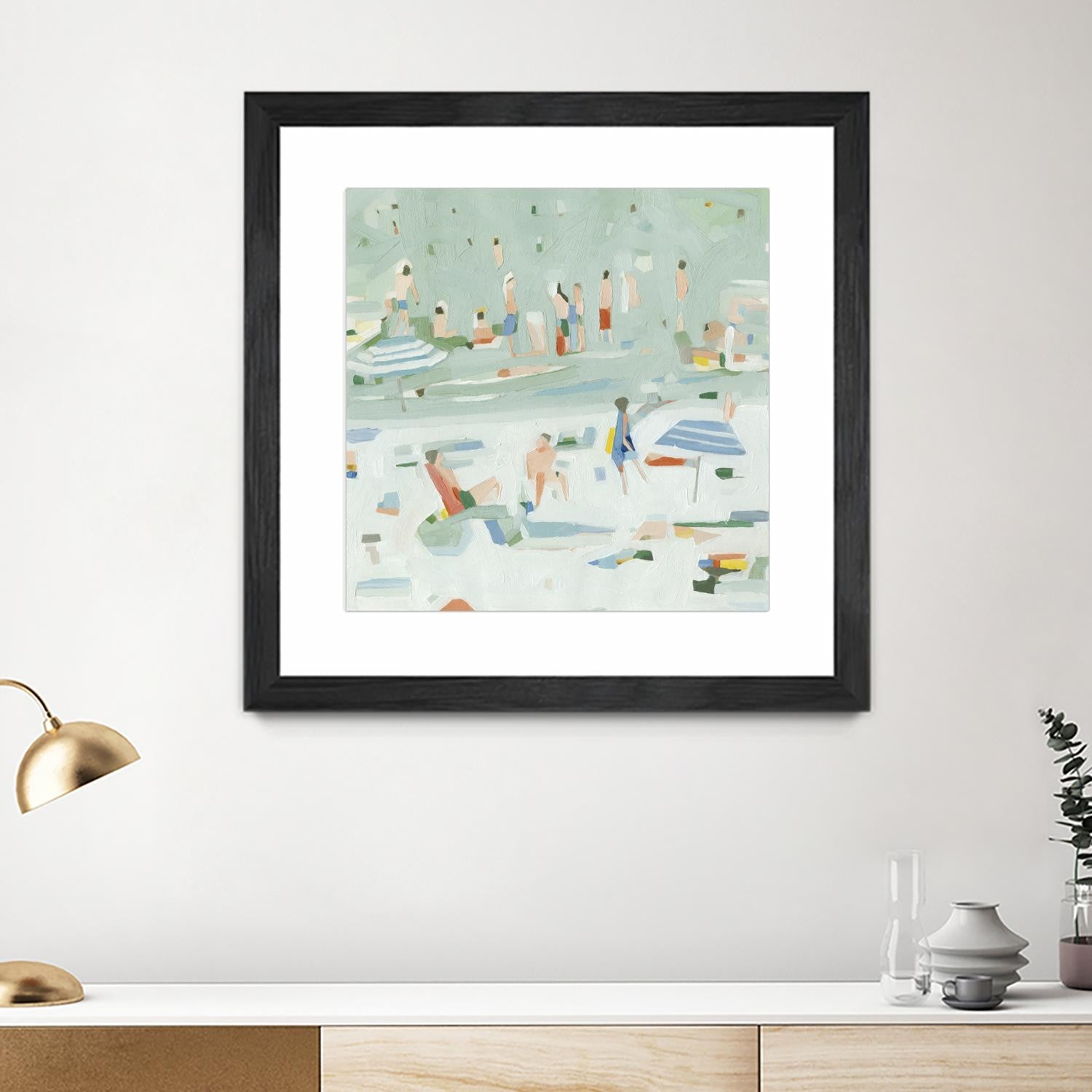 "Summer Confetti Ii" Matted and Framed Black 30x30 Wall Art - The Brick
