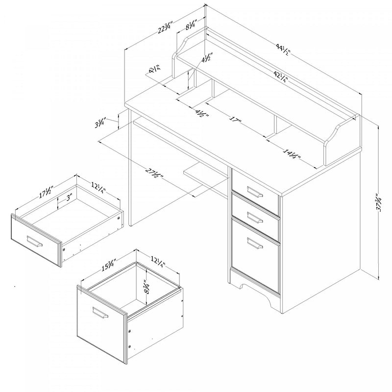 Versa Desk with Hutch - Rubbed Black | The Brick