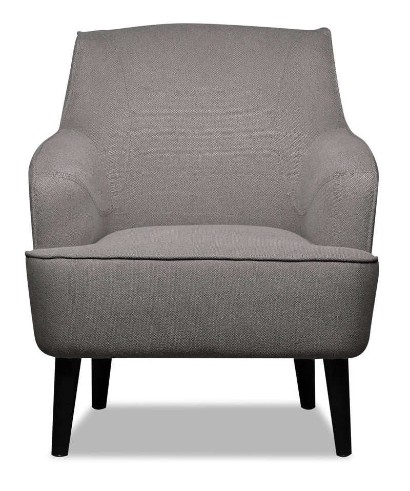 Aimy 28" Linen Look Fabric Accent Chair with Cylindrical Wood Legs ...
