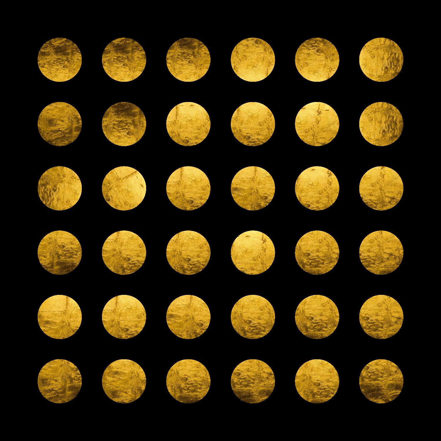 "Golden Spots Black" Giant Art 72x72 Wall Art - The Brick