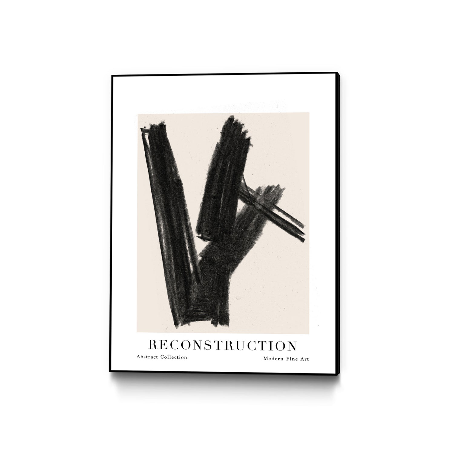 "Reconstruction" Canvas Framed Black 30x40 Wall Art - The Brick