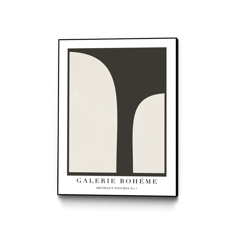 "Abstract Figures No. 1" Canvas Framed Black 18x24 Wall Art - The Brick