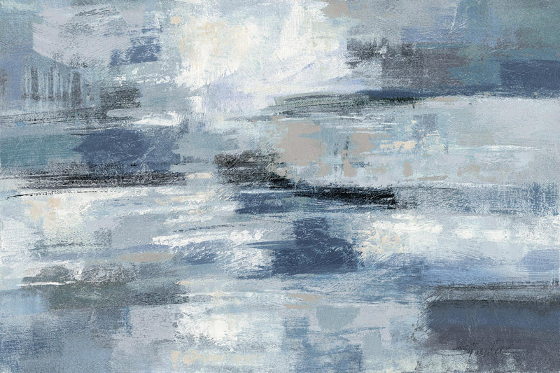 "Clear Water Indigo And Gray" Giant Art 72x48 Wall Art - The Brick
