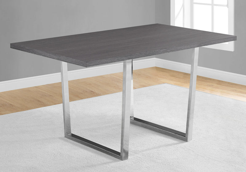 Grey Chrome Metal Dining Table - The Brick
