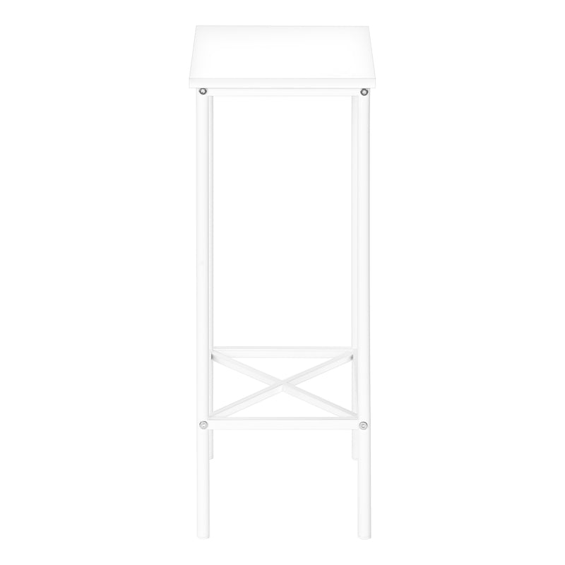 White Narrow Metal Side Table - The Brick