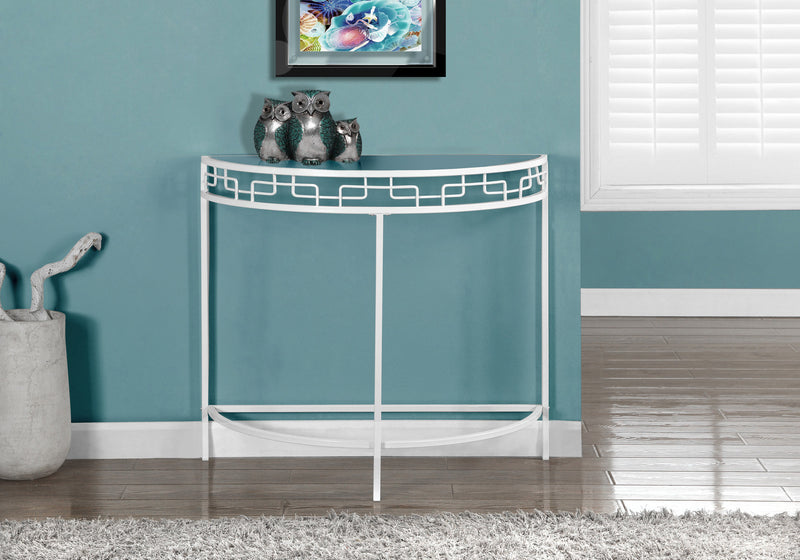 White Metal Hall Console Accent Table - The Brick